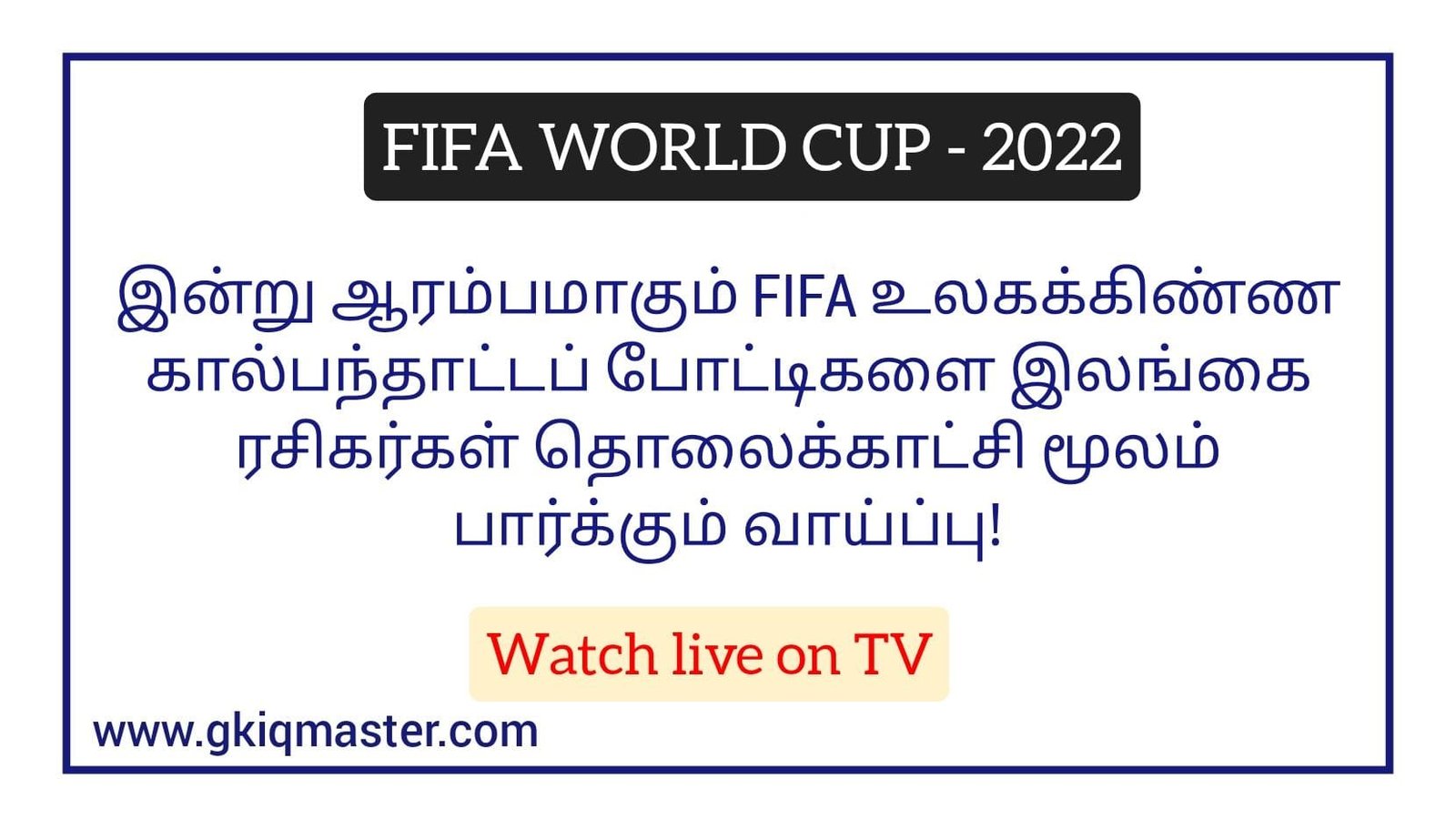 FIFA World Cup - Watch live on TV